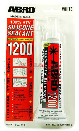 SILICONA ABRO 1200 TRANSPARENTE Y BLANCO